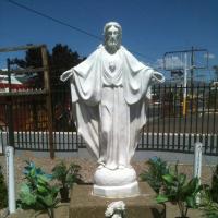 China Customized Marble Catholic Stone Jesus Statue Hand Carved and Polished for Church for sale