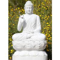 China Factory supply Outdoor Garden decor Carving Large Life Size Stone White Marble religious figure sculpture Sitting Buddha Statue for sale