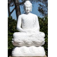 China Factory supply Outdoor Garden decor Carving Large Life Size Stone White Marble religious figure sculpture Sitting Buddha Statue for sale