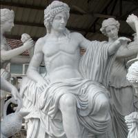 China White Marble Apollo Bath Decoration Sculpture Hand Carved in Traditional Design Style for sale