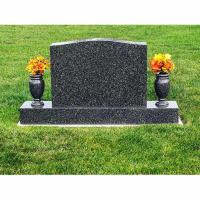 China Hand Carved Black Granite Tombstone Monument with Flower Carvings City Square Edition for sale