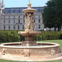 China Flowing Water Landscape Stone Fountain Craft for Outdoor Decoration Customized Color for sale