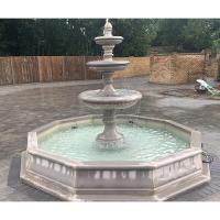 China New Designs High-end Outdoor Large White Garden Stone Marble Water Fountain For Garden Decoration for sale