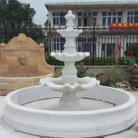 China New Designs High-end Outdoor Large White Garden Stone Marble Water Fountain For Garden Decoration for sale