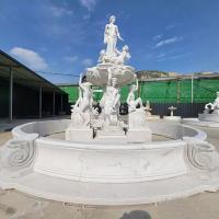 China Park Water Fountains Life Size Roman Column Sculpture Poseidon for Garden Decoration for sale