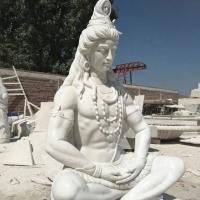 China Customized Natural White Marble Stone Hand Carved Indian Budda Large Hindu God Statues for garden decor for sale