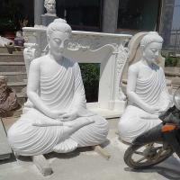 China Customized Natural White Marble Stone Hand Carved Indian Budda Large Hindu God Statues for garden decor for sale