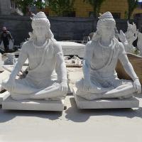 China Customized Natural White Marble Stone Hand Carved Indian Budda Large Hindu God Statues for garden decor for sale
