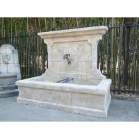China Hand Carved Marble Wall Hanging Fountain for Outdoor Garden Landscape Polished Finish for sale