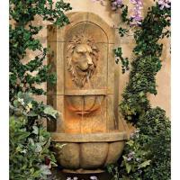 China Marble Sculpture Style Customized Color Lion Head Wall Fountains for Home Decoration for sale