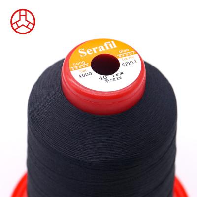 China 100G Weight Durable Sewing Thread for Bag and Shoes 1300Y Length Tex70 Serafil Polyester for sale