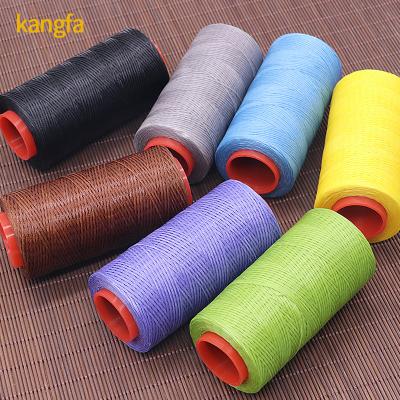 China 200m 0.8mm Flat Waxed Thread for Leather 100% Polyester Pattern Waxed Yarn Count 250D/16 for sale