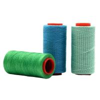China 200m 0.8mm Flat Waxed Thread for Leather 100% Polyester Pattern Waxed Yarn Count 250D/16 for sale