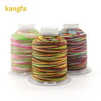 China High Temperature Resistant 100G Weight 15ply Rainbow Weaving Crafts Polyester Thread for sale