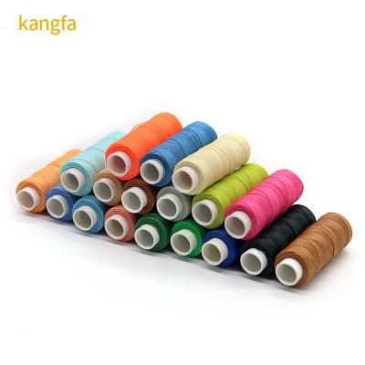 China Hand-sewn Leather 9ply Round Waxed Thread 12g 100% Polyester Sewing Thread Spun Yarn Type for sale