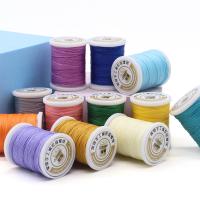 China Waterproof Black 0.8mm 1mm 100% Polyester Flat Waxed Braided Thread For Leatherware for sale