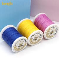 China Waterproof Black 0.8mm 1mm 100% Polyester Flat Waxed Braided Thread For Leatherware for sale
