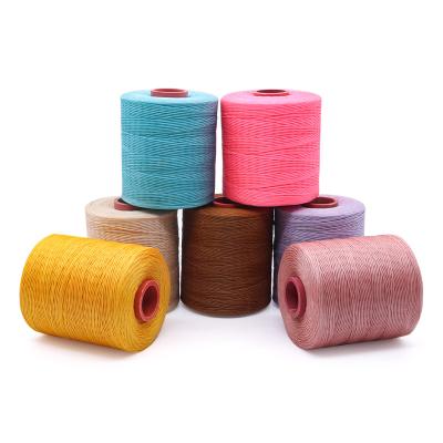 China Supply 300D/16 Flat Wax Thread for Leather Sewing Polyester Wax Bonded Braided Thread for sale