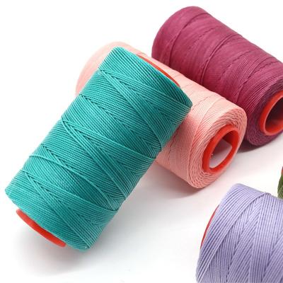 China Rich Colors 210d Polyester Waxed Thread for Sewing Leather Cone material Plastic for sale