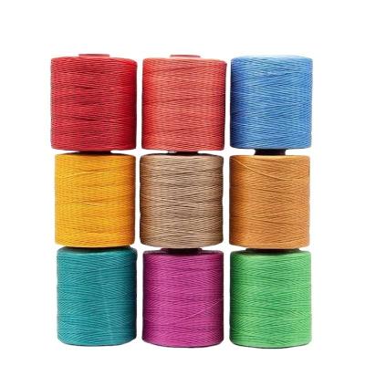 China 16 Plys Low Shrinkage Hand-sewn Leather Thread Waxed Braided Polyester Thread 1mm for sale