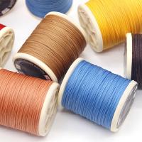 China Cone material Plastic 80m Polyester bonded Round Waxed thread for Leather Sewing for sale