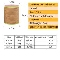 China 0.65mm Round Wax Hand-sewn Waxed High Strength Cored Sewing Thread For Leather Sewing Polyester for sale