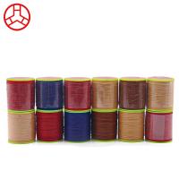 China 0.65mm Round Wax Hand-sewn Waxed High Strength Cored Sewing Thread For Leather Sewing Polyester for sale