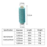 China 100% Polyester Leather Round Waxed Thread for Hand-sewn Leather Articles 0.45mm 85 Colors for sale