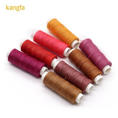 China 12g 60m Spun Yarn Sewing Hand Stitching Waxed Thread for Leather DIY 80 Colors Custom Made for sale