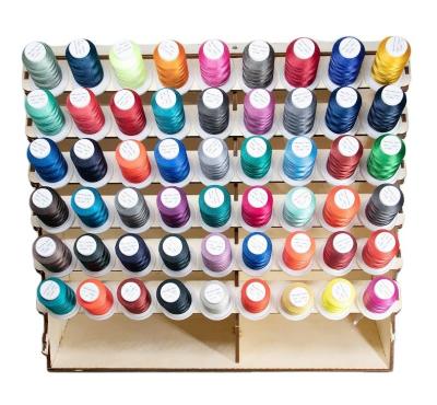 China Embroidery Thread Polyester Pattern Dyed Small Cone 1000M 40 Colors 100% Polyester for sale