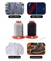 China 115G Antistatic Polyester Wire Metal Fiber Clothing Conductive Thread with Spun Yarn for sale