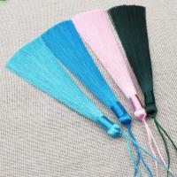 China Antistatic Brush Dyed Color 8cm Silk Tassel Fringe Key Chain for Party Bag Decoration for sale