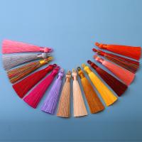China Antistatic Brush Dyed Color 8cm Silk Tassel Fringe Key Chain for Party Bag Decoration for sale
