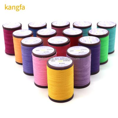 China 0.8mm 0.65mm Round Waxed High Strength Cored Sewing Thread for Leather Sewing Polyester for sale