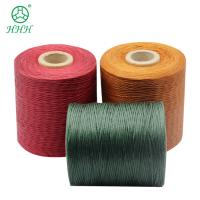 China Custom 0.8mm 1mm 100% Polyester Flat Waxed Braided Thread Waterproof for Leather Ware for sale