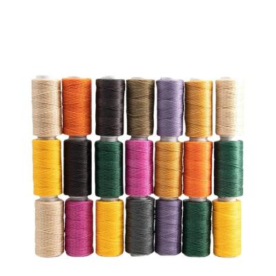 China MERCERIZED 100% Polyester Flat Leather Waxed Thread 150d/16 Wax Thread for Sewing Leather for sale