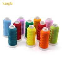 China 100% Polyester 720 Colors Embroidery Thread for Sewing 120D Red Golden Big Tube Yarn for sale
