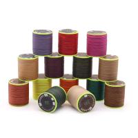 China DIY High Strength Multicolor Round Polyester Sewing Leather Wax Bracelet Thread 3 Ply for sale