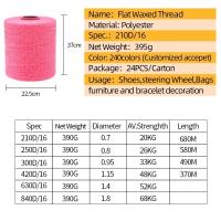 China High Tenacity 100% Polyester Yarn Flat Waxed Braided Thread 0.8mm 1mm Waterproof Black for sale