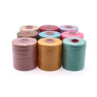 China High Tenacity 100% Polyester Yarn Flat Waxed Braided Thread 0.8mm 1mm Waterproof Black for sale