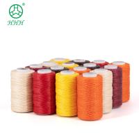 China 0.8mm Flat Waxed Polyester Stitching Thread for Leather Product Sewing and Durable for sale