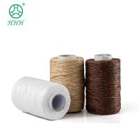 China 0.8mm Flat Waxed Polyester Stitching Thread for Leather Product Sewing and Durable for sale