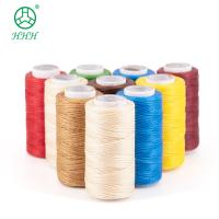China Flat Waxed Braided Thread Waterproof Black Polyester Yarn for Leatherware 0.45mm Sewing for sale