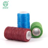 China Flat Waxed Braided Thread Waterproof Black Polyester Yarn for Leatherware 0.45mm Sewing for sale