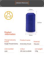 China OEM ODM 120/2 4000yard 100% Polyester Embroidery Thread for High Temperature Resistant for sale