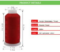 China 100% Polyester 120d 2 5000Y Embroidery Thread with Low Shrinkage OEM ODM Accepted for sale