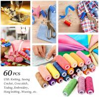 China 60 Colors Rainbow Polyester Sewing Thread For DIY Machine Embroidery UV Protect for sale