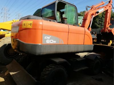 China Used Low Rate 6 Ton Doosan DX60 Wheel Excavator 0.3m3 Bucket CE / ISO9001 for sale