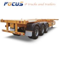 China Utility 40FT Hydraulic Lift Flatbed Container Carrier Trailer Hot Sale Good Performance 50 Ton Semi-Trailer Truck Traile for sale