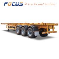 China Utility 40FT Hydraulic Lift Flatbed Container Carrier Trailer Hot Sale Good Performance 50 Ton Semi-Trailer Truck Traile for sale